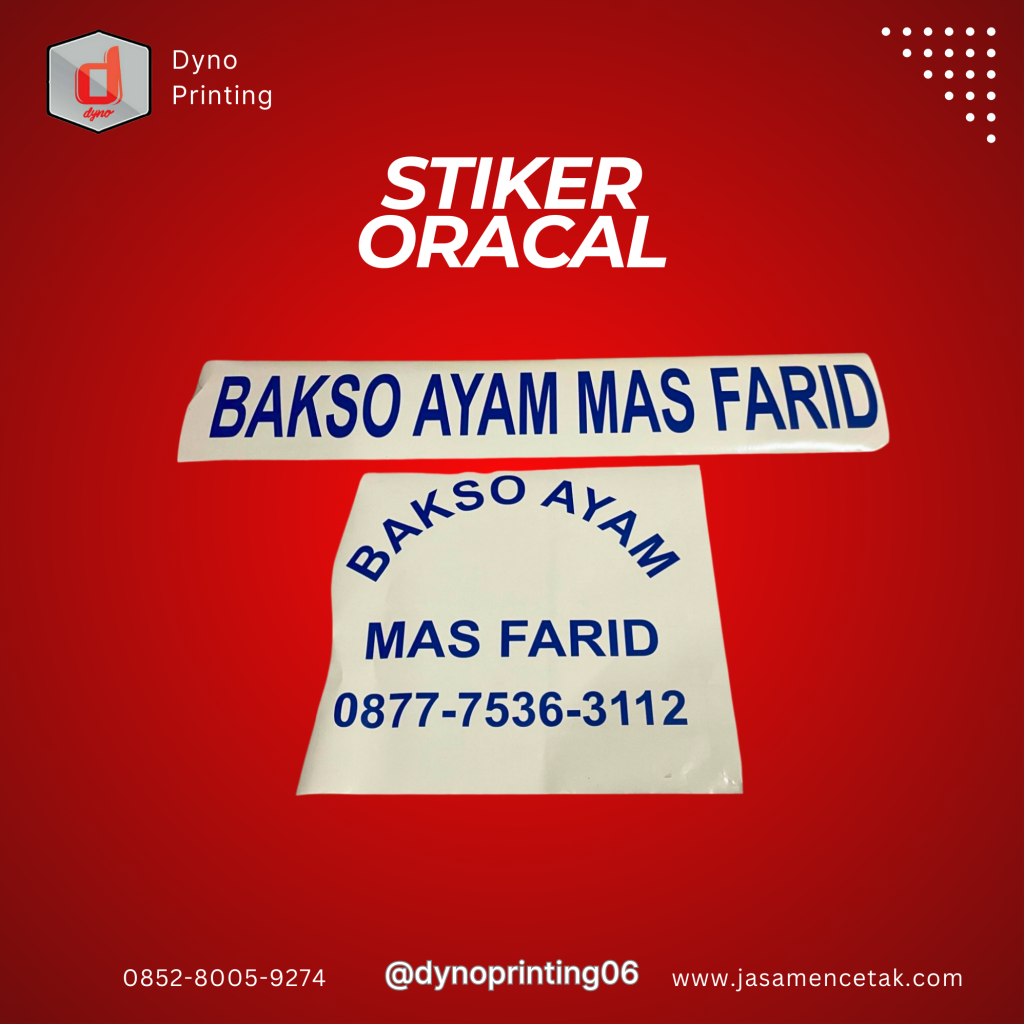 Cutting stiker oracal - Digital Printing